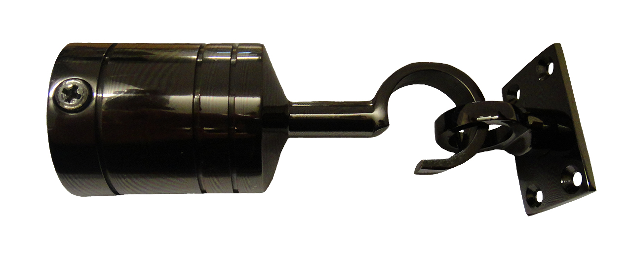 32mm Gunmetal Black Decking Rope Hook End & Fixing Plate Rope Post ...