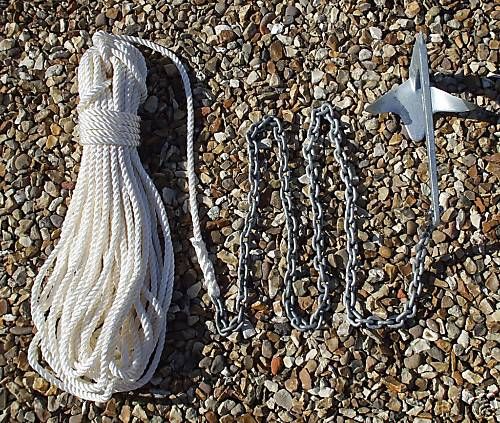 5Kg Bruce Anchor Kit With 30m x 10mm Rope & 6m x 6mm Chain - Timko Ropes
