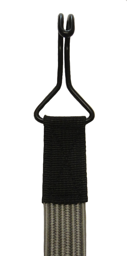 22mm Grey Flat Elastic Bungee Cord Straps x 100cm With Metal Hooks ...